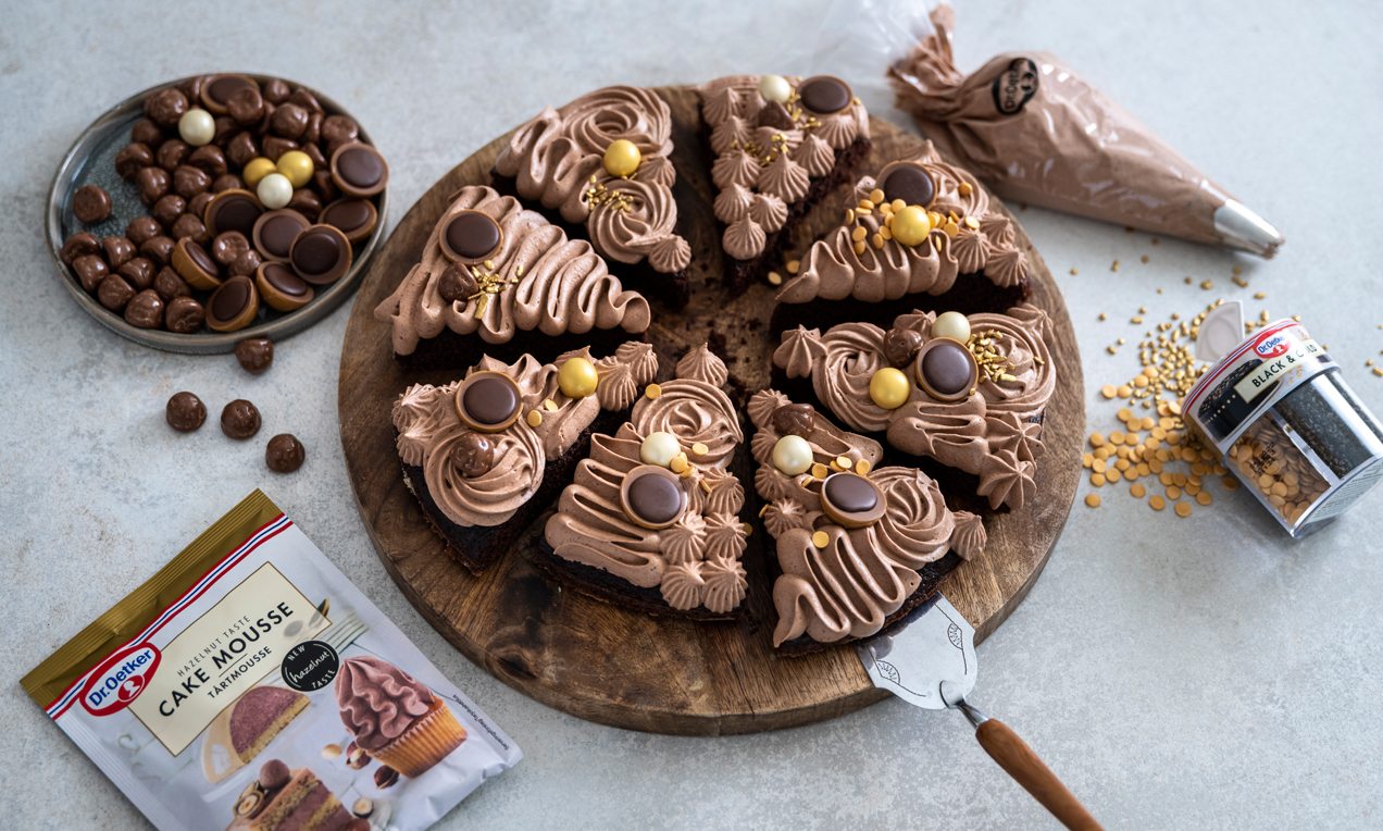 Sjokoladekake med hasselnøttmousse Oppskrift | Dr. Oetker